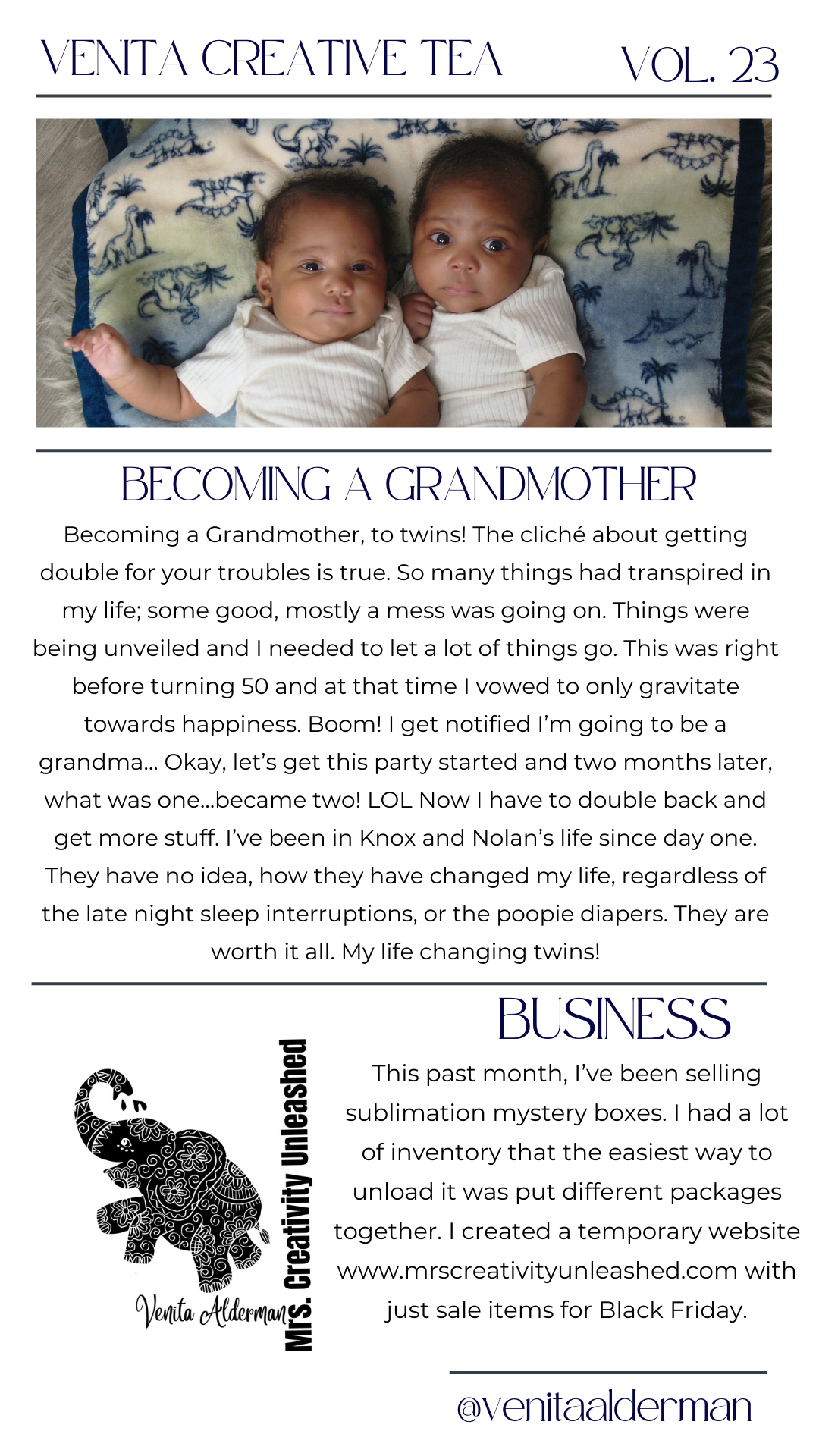 Becoming a Grandmother! – Venita Alderman, Mrs. Creativity Unleashed